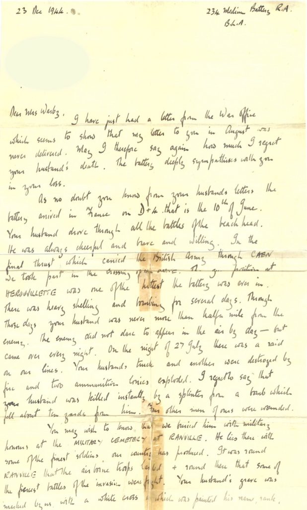 D-Day 76: The Story of Gunner Thomas Warby – British Normandy Memorial