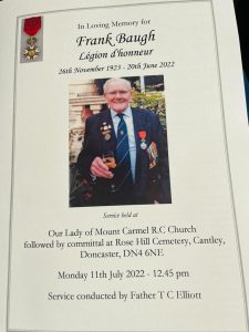 Final Farewell to D-Day Veteran Frank Baugh – British Normandy Memorial